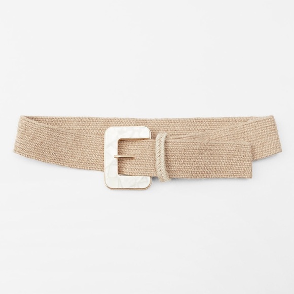 Zara | Accessories | Zara Jute Belt With Acetate Buckle | Poshmark